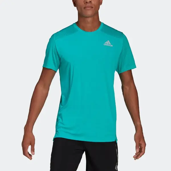 Adidas Otr Cooler Tee Solid Color Alphabet Logo Printing Round Neck Pullover Short Sleeve Blue T-shirt - Default Color