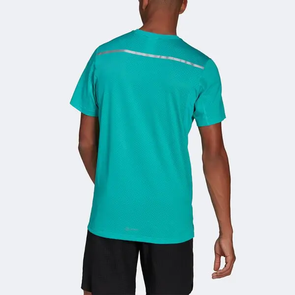 Adidas Otr Cooler Tee Solid Color Alphabet Logo Printing Round Neck Pullover Short Sleeve Blue T-shirt - Default Color