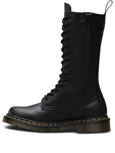 Dr. Martens 1b99 Leather Mid Calf Combat Boots - Black