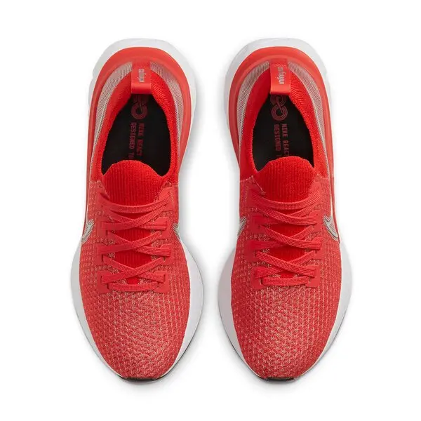Nike React Infinity Run Flyknit Athletic Sneakers - Red/silver