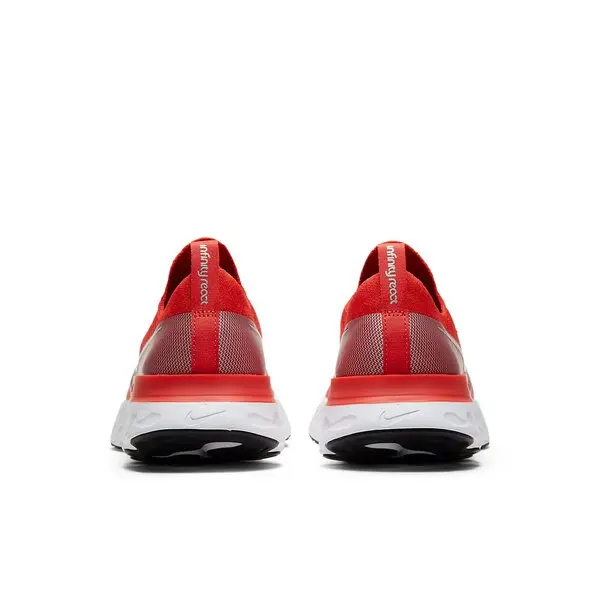Nike React Infinity Run Flyknit Athletic Sneakers - Red/silver