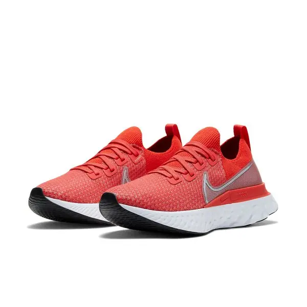 Nike React Infinity Run Flyknit Athletic Sneakers - Red/silver