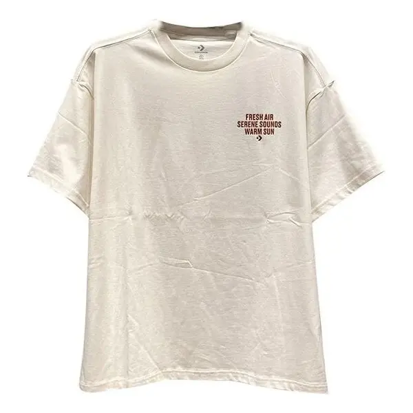 CONVERSE Graphic Print Crewneck T-shirt - Beige/red