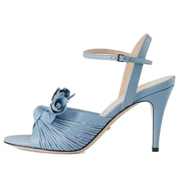 Gucci Lovelight Sandal With Flower Detail - Blue