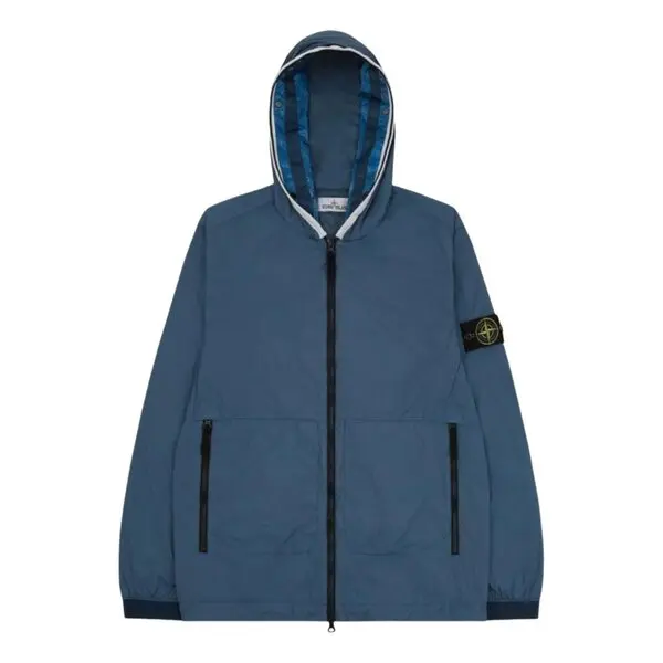Stone Island Nylon-tc Hooded Jacket - Blue