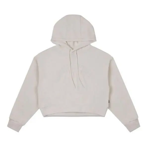 CONVERSE Cropped Hoodie With Drawstring - White