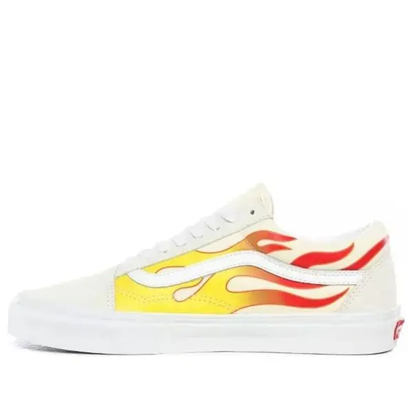 VANS Old Skool Flame Sneakers - White/yellow