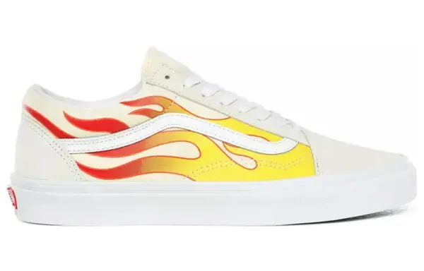 VANS Old Skool Flame Sneakers - White/yellow