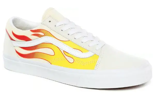 VANS Old Skool Flame Sneakers - White/yellow