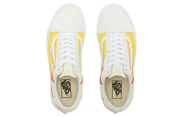 VANS Old Skool Flame Sneakers - White/yellow