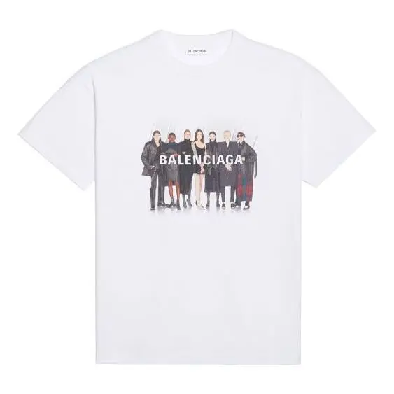 Balenciaga Band Portrait Logo Short Sleeve T-shirt