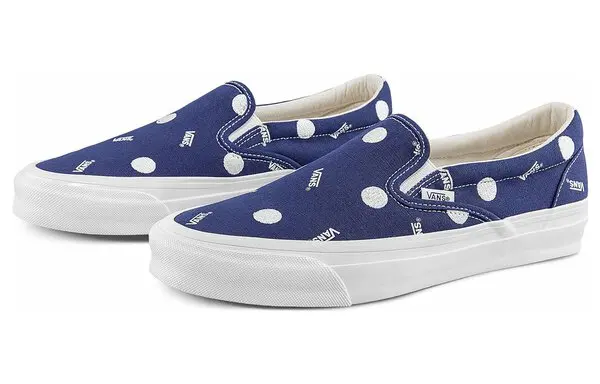 VANS Og Classic Slip-on Lx Low Top Shoes - White/blue