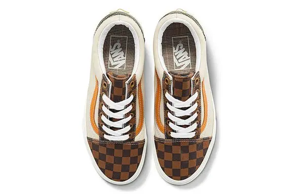 VANS Old Skool "mixed Utility Checkerboard" Lace-up Sneakers - Khaki/green/brown