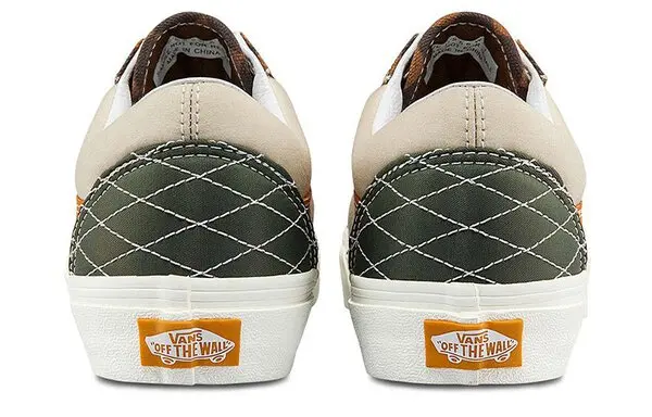 VANS Old Skool "mixed Utility Checkerboard" Lace-up Sneakers - Khaki/green/brown