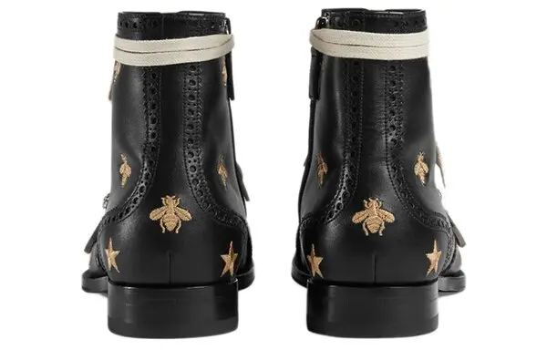 Gucci Queercore Bee Accent Lace-up Boots