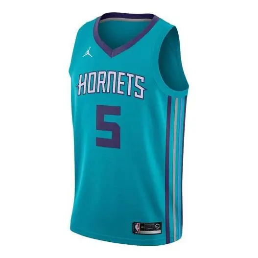 JORDAN Nba Retro Charlotte Hornets No. 5 Basketball Jersey - Bluegreen