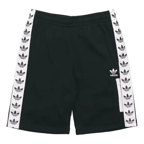 Adidas Originals Side Webbing Logo Printing Sports Shorts - Black