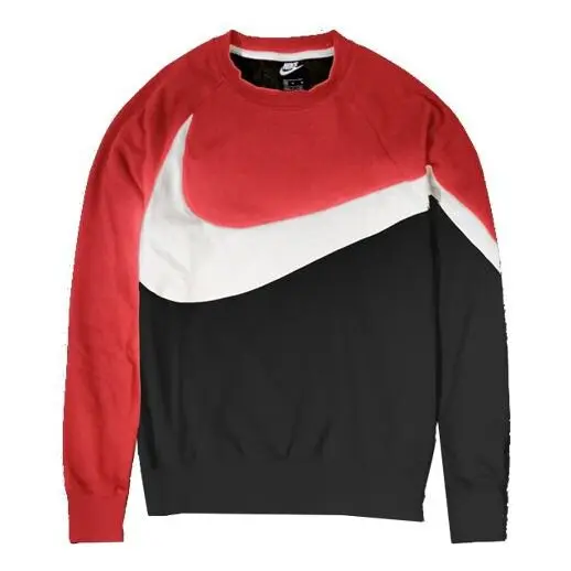 Nike Big Swoosh Logo Sportswear French Terry Red - Black