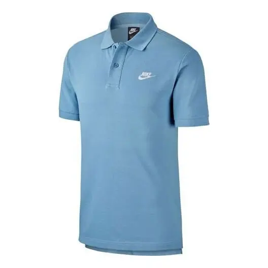 Nike Lapel Short Sleeve Polo Shirt - Blue