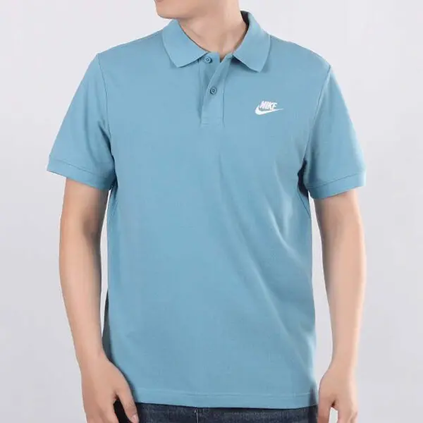 Nike Lapel Short Sleeve Polo Shirt - Blue