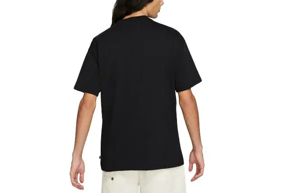 Nike Skateboard Sports Printing Knit Short Sleeve - Black