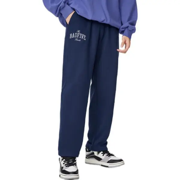 LI-NING Badfive Graphic Straight Sweatpants 'navy - Navy/white
