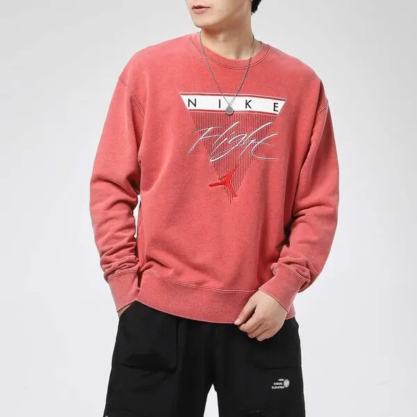 JORDAN Air Flight Crewneck Sweatshirt - Red