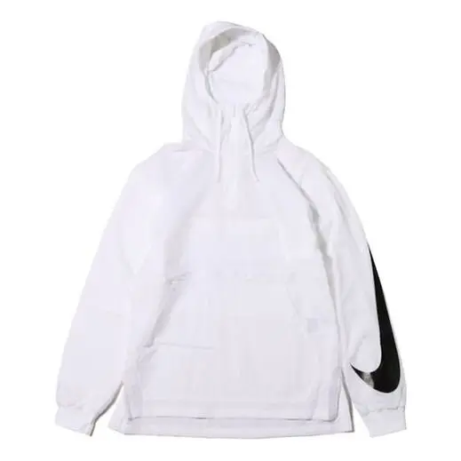 Nike Swoosh Pullover Hooded Windbreaker - White
