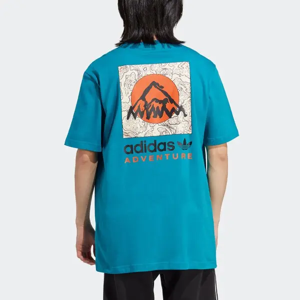 Adidas Adventure Mountain Back Tee 'active Teal
