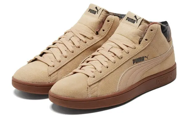 PUMA Smash V2 Mid Wtr "plaid Pebble" Sneakers - Khaki