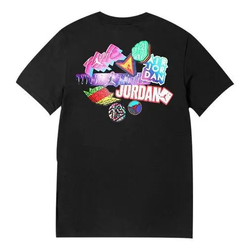JORDAN All-star Color Label Printing Basketball Short Sleeve - Black