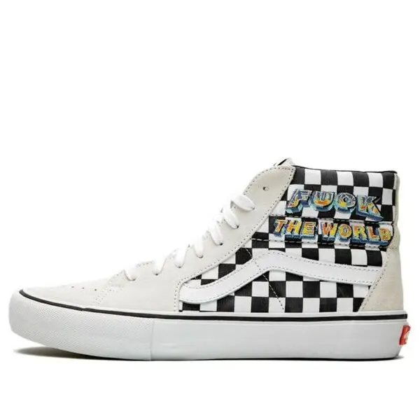 VANS Supreme X Sk8-hi 'fuck The World - White