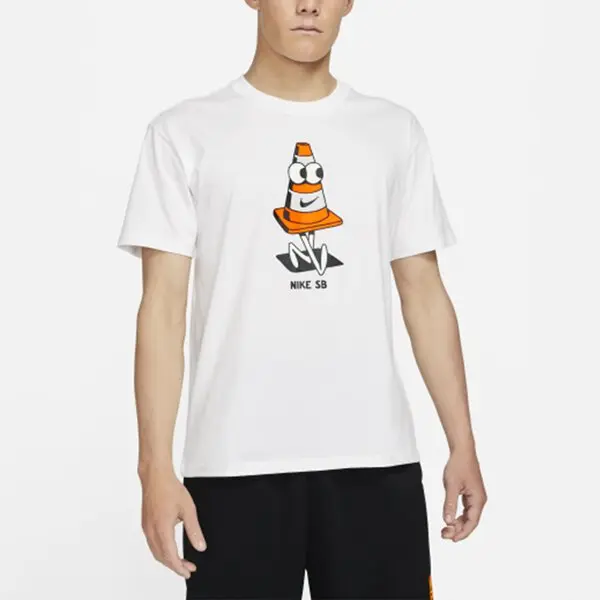 Nike Funny Cartoon Printing Sports Round Neck Short Sleeve - White