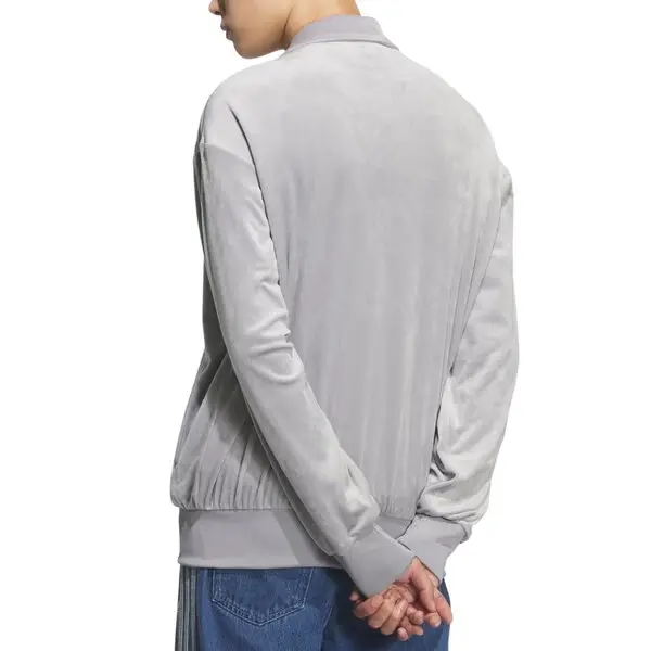 Adidas Firebird Velour Track Jacket - Light Onix