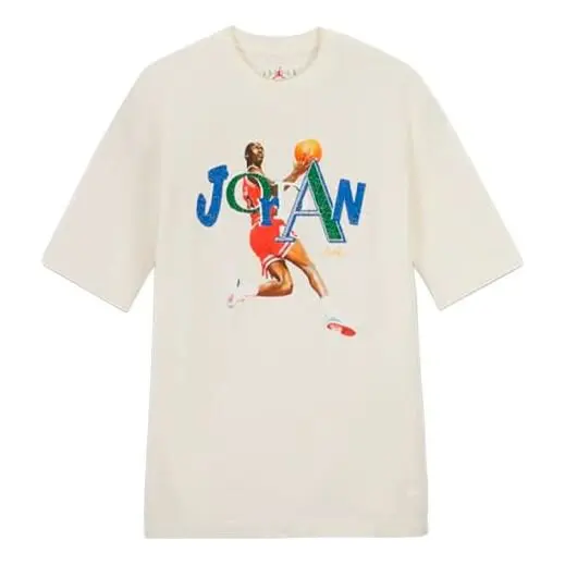 JORDAN X Aleali May Crossover Short Sleeve Tee - White