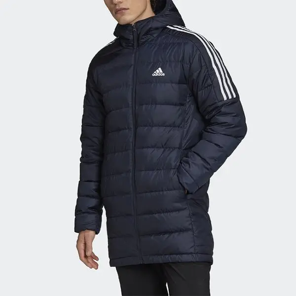 Adidas Quilted Down Jacket With Hood And Logo Detail