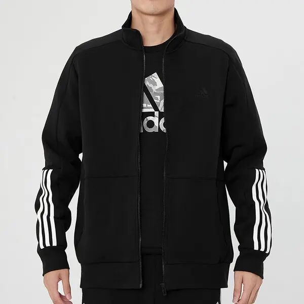 Adidas Track Jacket With Logo And Stripes
