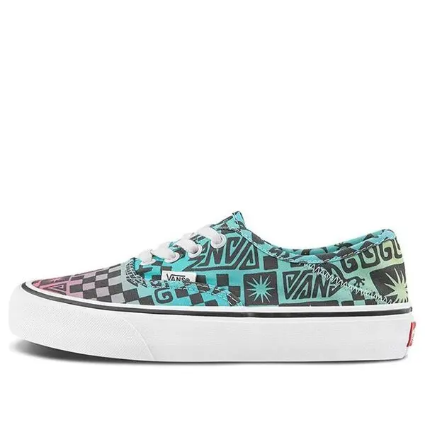 VANS Authentic Tribal Checkerboard Lace-up Sneakers - Teal