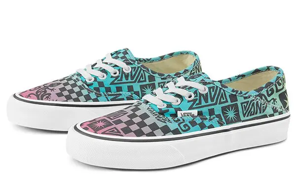 VANS Authentic Tribal Checkerboard Lace-up Sneakers - Teal