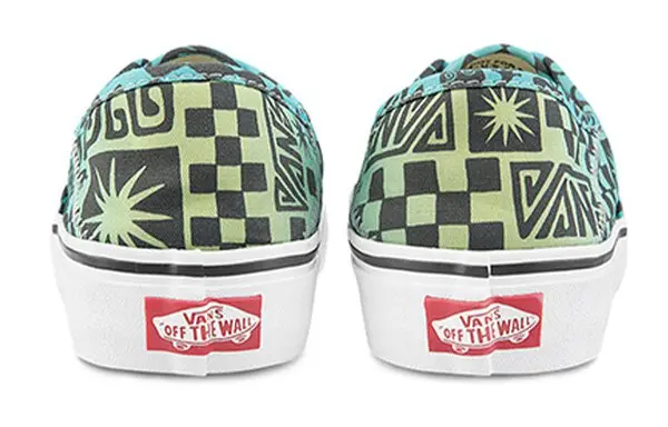 VANS Authentic Tribal Checkerboard Lace-up Sneakers - Teal