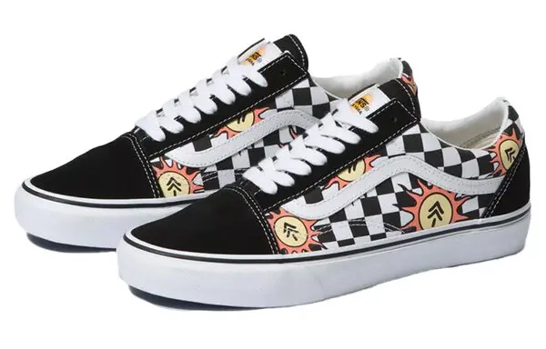 VANS Parks Project X Old Skool Capsule Collection Checkerboard Sneakers - Black