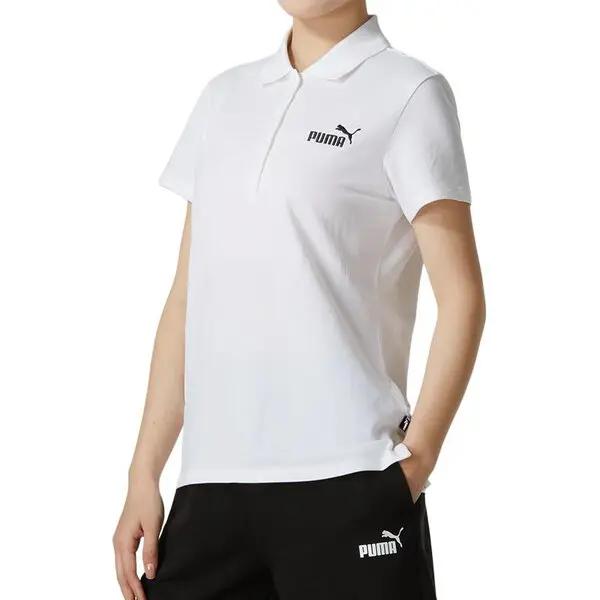 PUMA Logo Polo Shirt - White