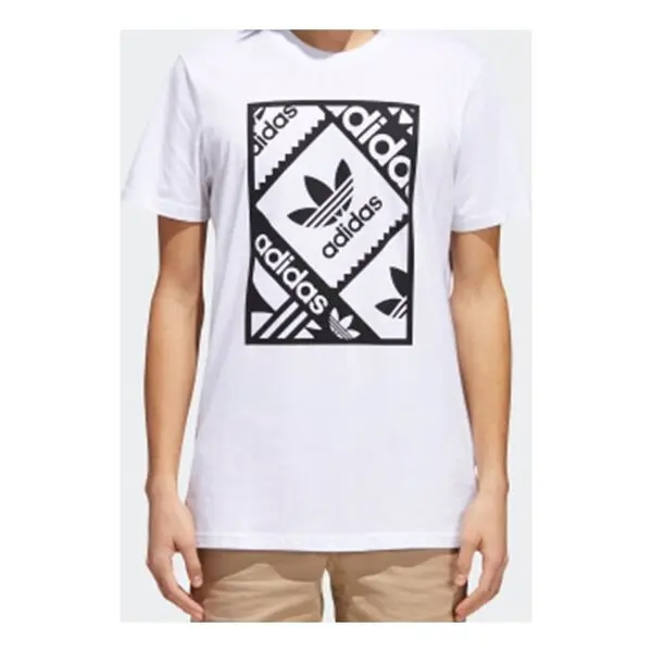Adidas Originals Stamptee Logo Printing Short Sleeve - White