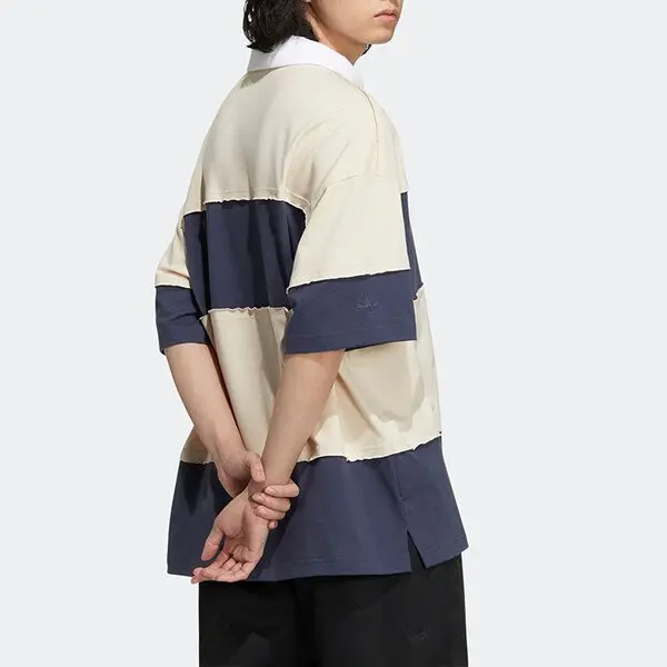 Adidas X Charr Short Sleeve Polo Shirt 'cream White Navy