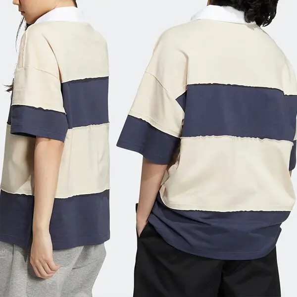 Adidas X Charr Short Sleeve Polo Shirt 'cream White Navy