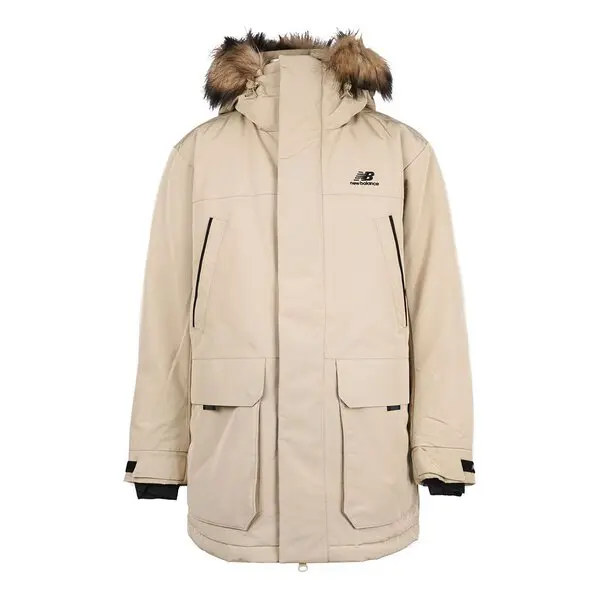 NEW BALANCE Long Down Coat - Beige/black