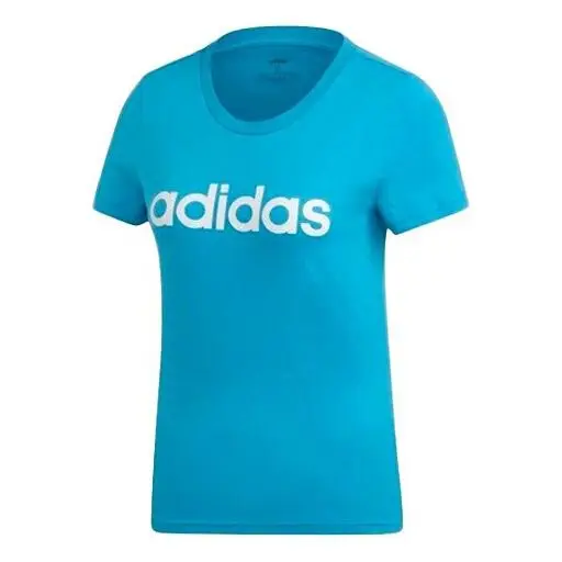 Adidas Alphabet Logo Printing Short Sleeve - Blue