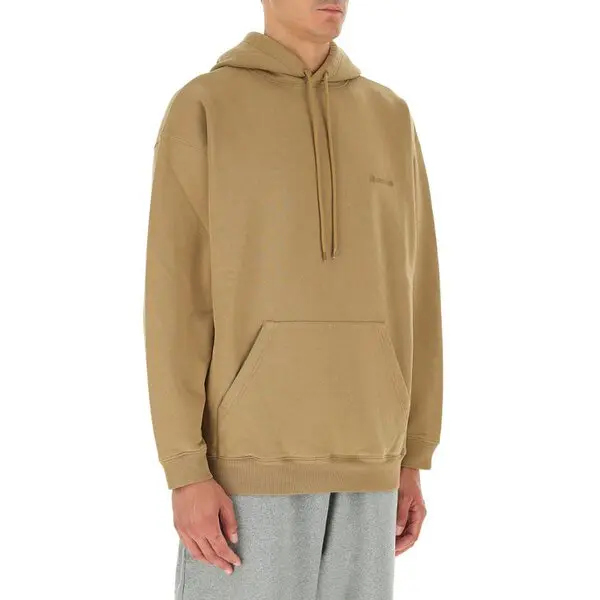 Balenciaga Logo Embroidered Hoodie - Khaki