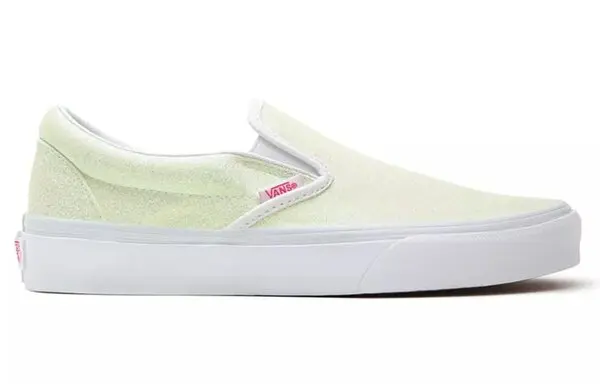 VANS Classic Slip-on Glitter Sneakers - Fluorescent Green
