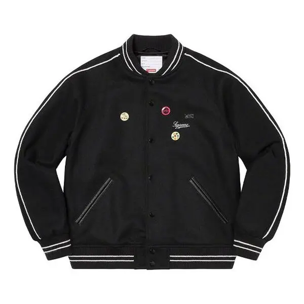 Supreme X Jamie Reid It's All Bollocks Varsity Jacket - Black